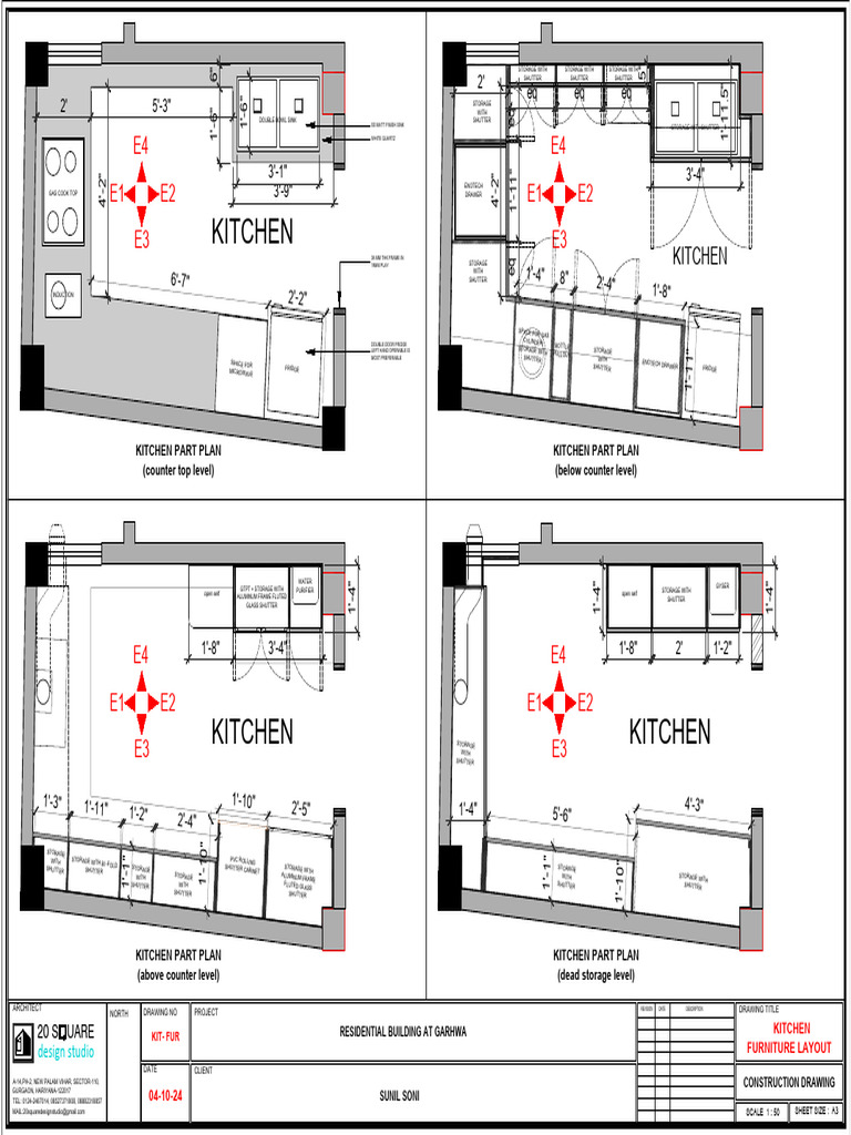 Kitchen Storage Layout Plan | PDF | Kitchen | Domestic Implements