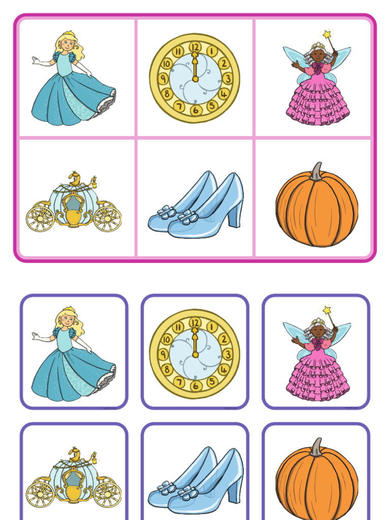 t s 053 Cinderella Matching Cards and Board Ver 3 | PDF