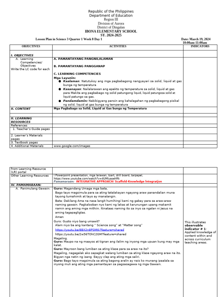 COT3 Science 2024 A4 | PDF