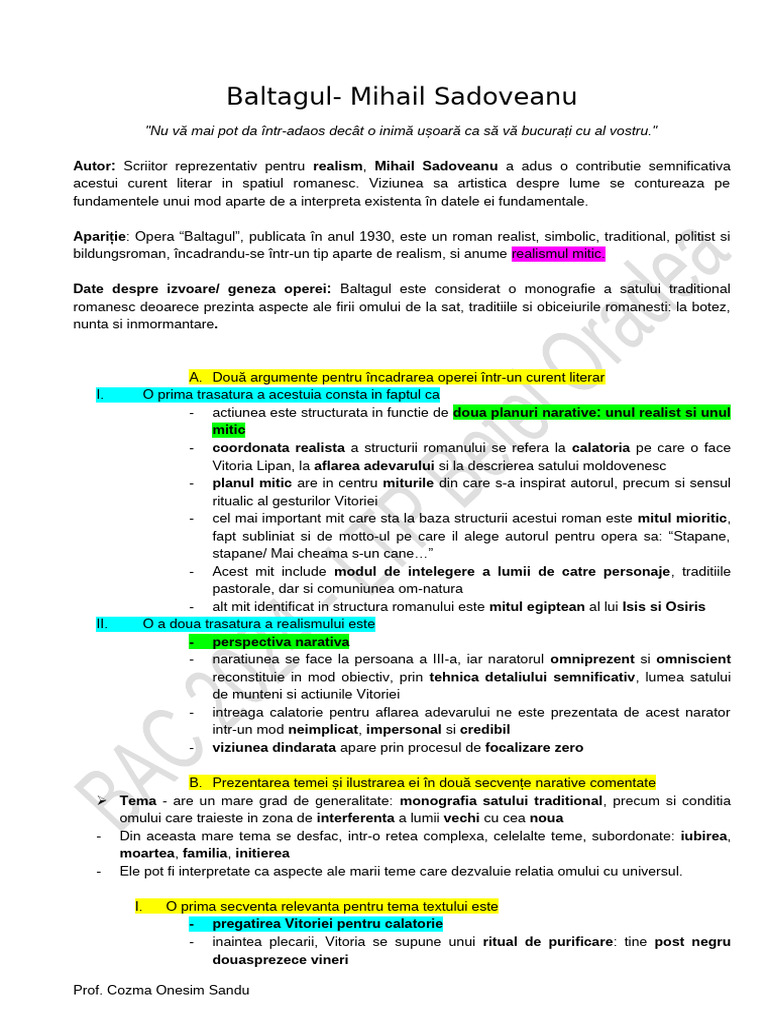 Mihail Sadoveanu - Baltagul | PDF