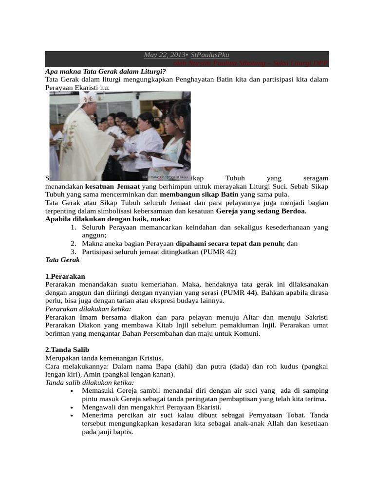 Tata Gerak Liturgi | PDF