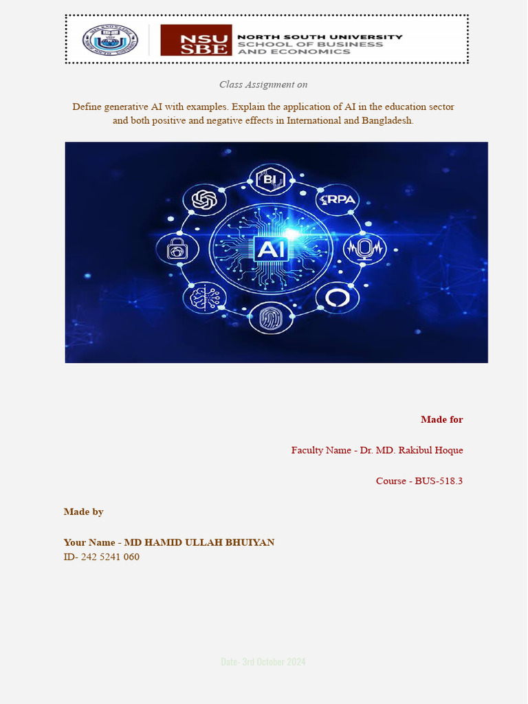 Assignment On Generative Ai Pdf Artificial Intelligence 1121