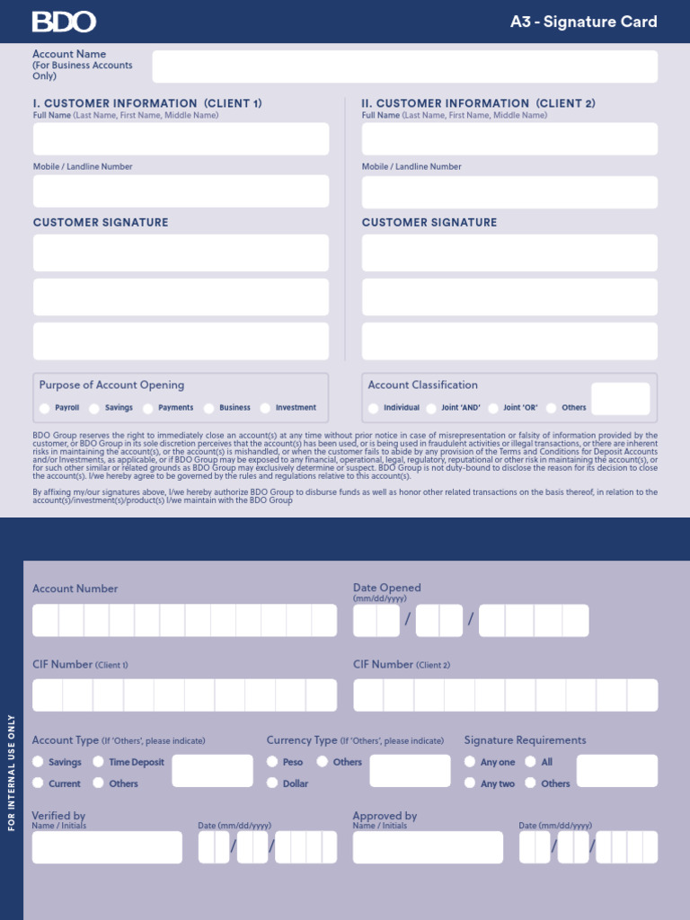 A3 Signature Card | PDF
