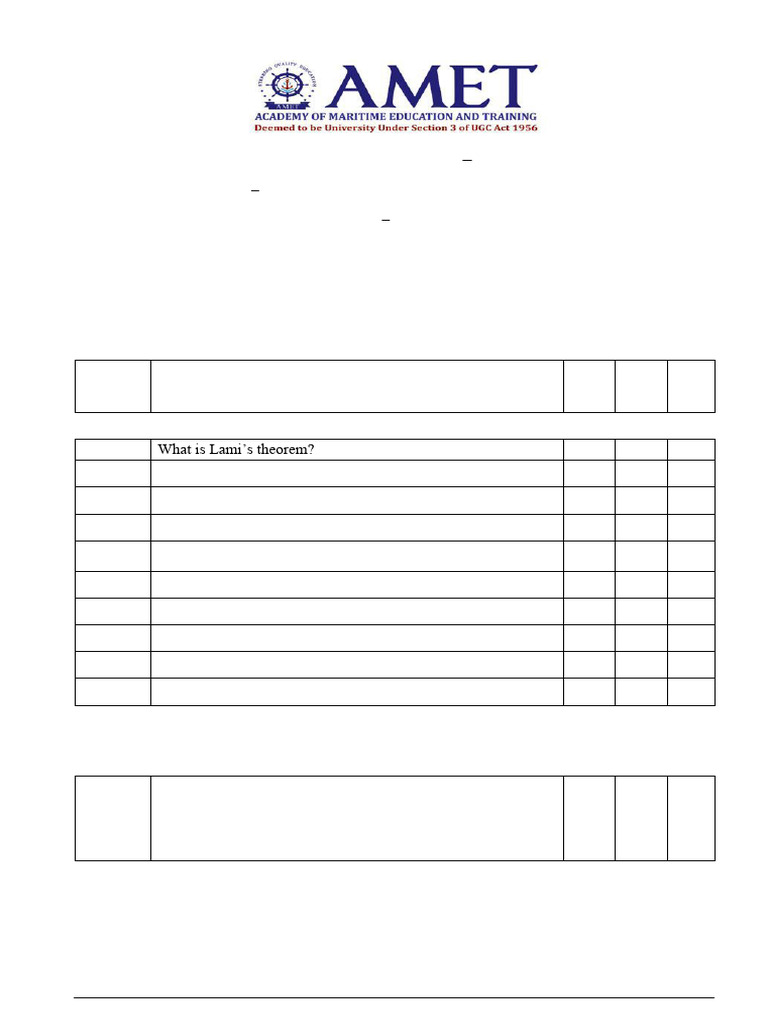 UEME104 - Engineering Mechanics - I End Sem QP | PDF