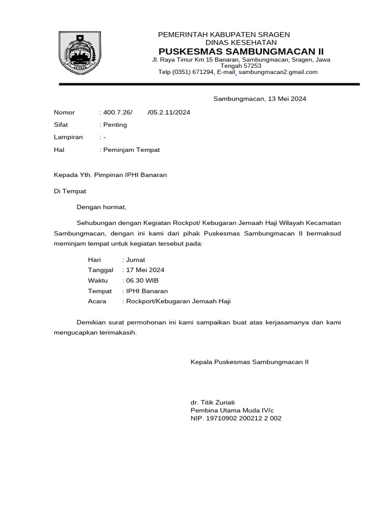 Permohonan Tempat IPHI | PDF