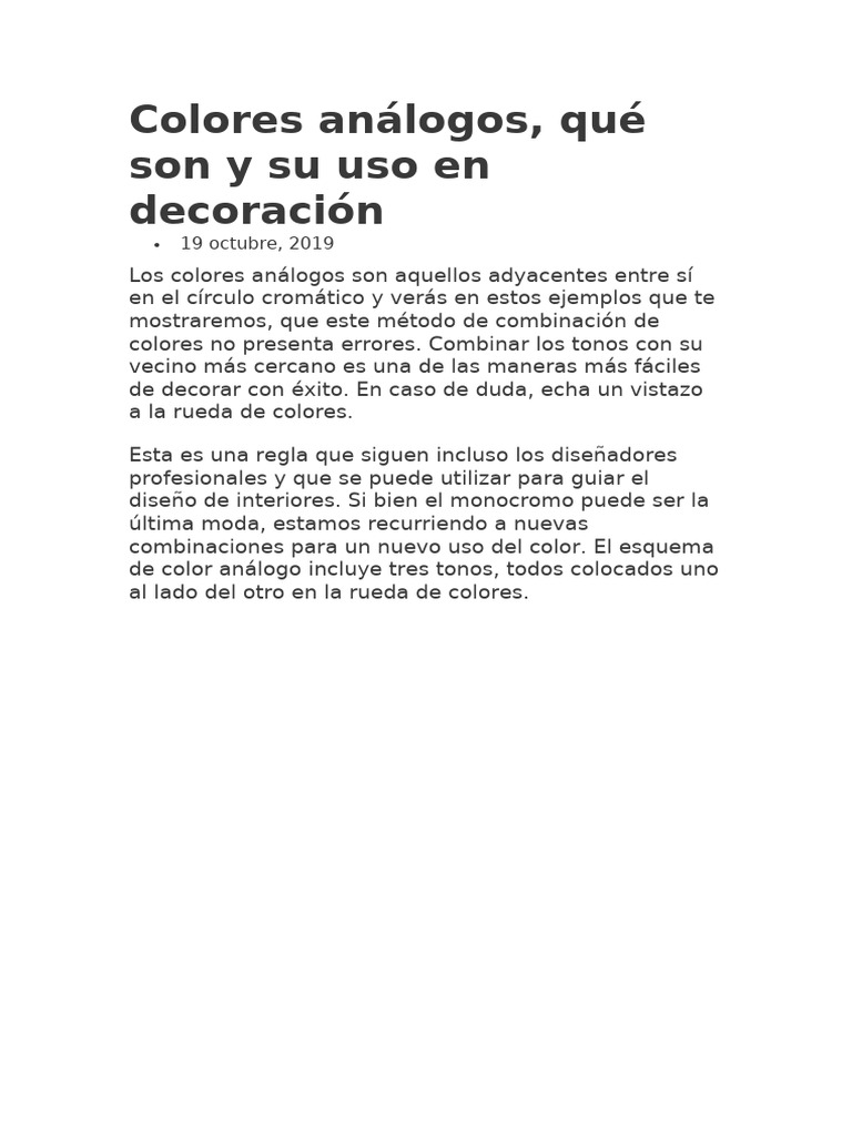 Colores Análogos | PDF