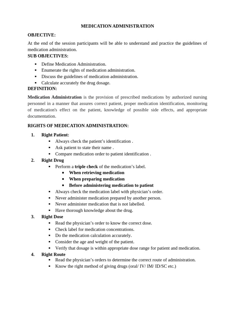 Medication Policy | PDF