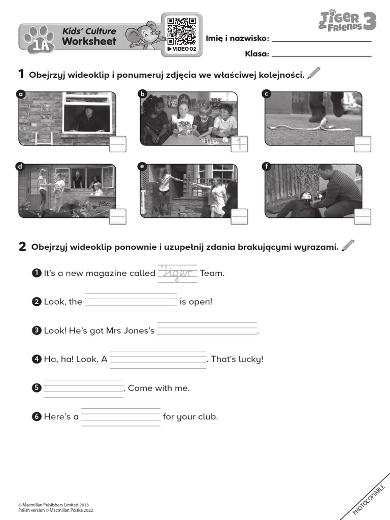 Tiger&Friends 3 - TRF - Kids Culture - 1A | PDF