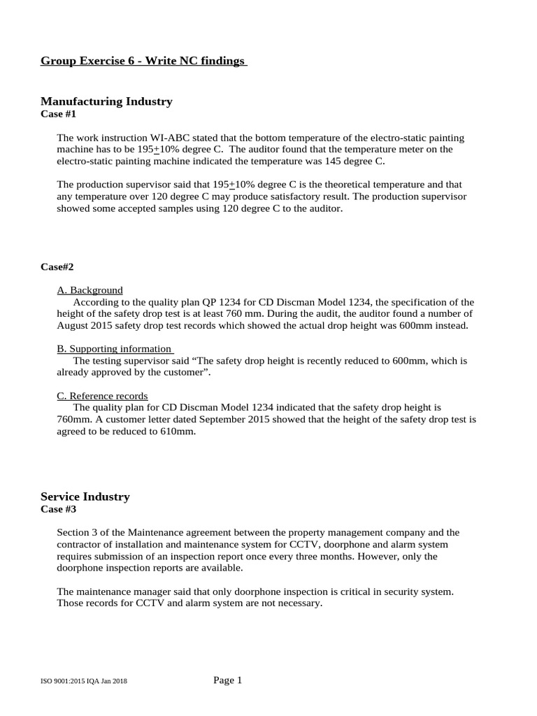 ISO 9001 IQA Group Ex 6 Updated Jan 2018 | PDF