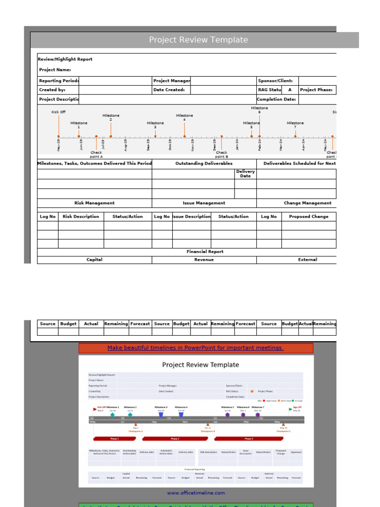Excel Project Review Template | PDF