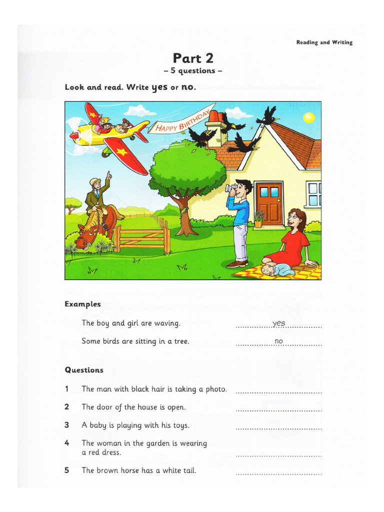 Starters 1 Test 3 Reading PT 2,4,5 | PDF