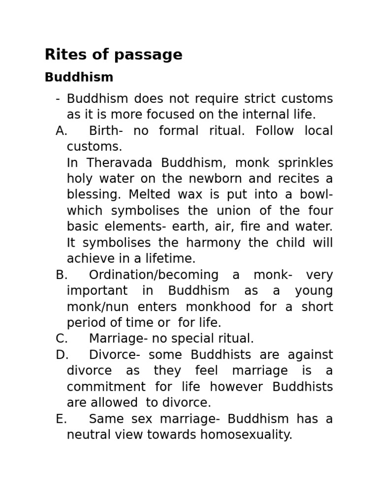 Rites of Passage: Buddhism | PDF