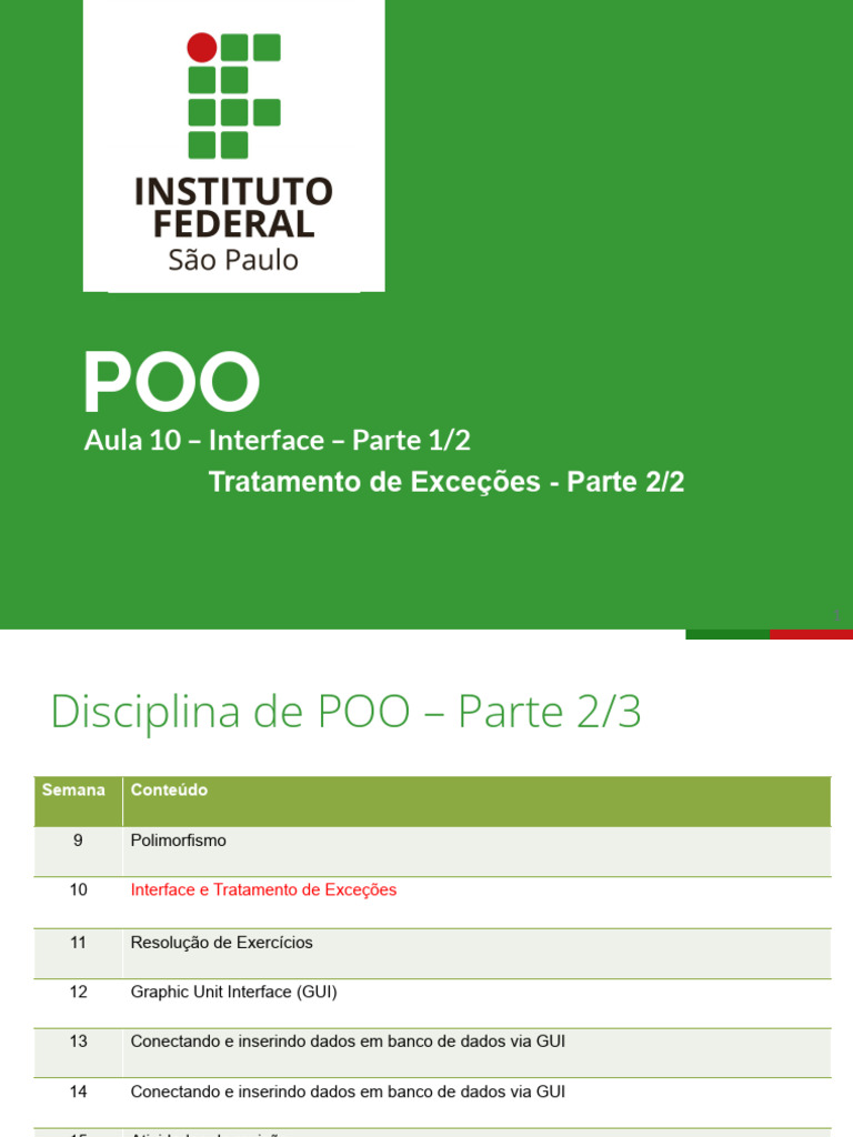 Aula10 - Interface - Tratamento de Excecao_parte1.Pptx | PDF Aula10 - Interface - Tratamento de Excecao_parte1.Pptx | PDF