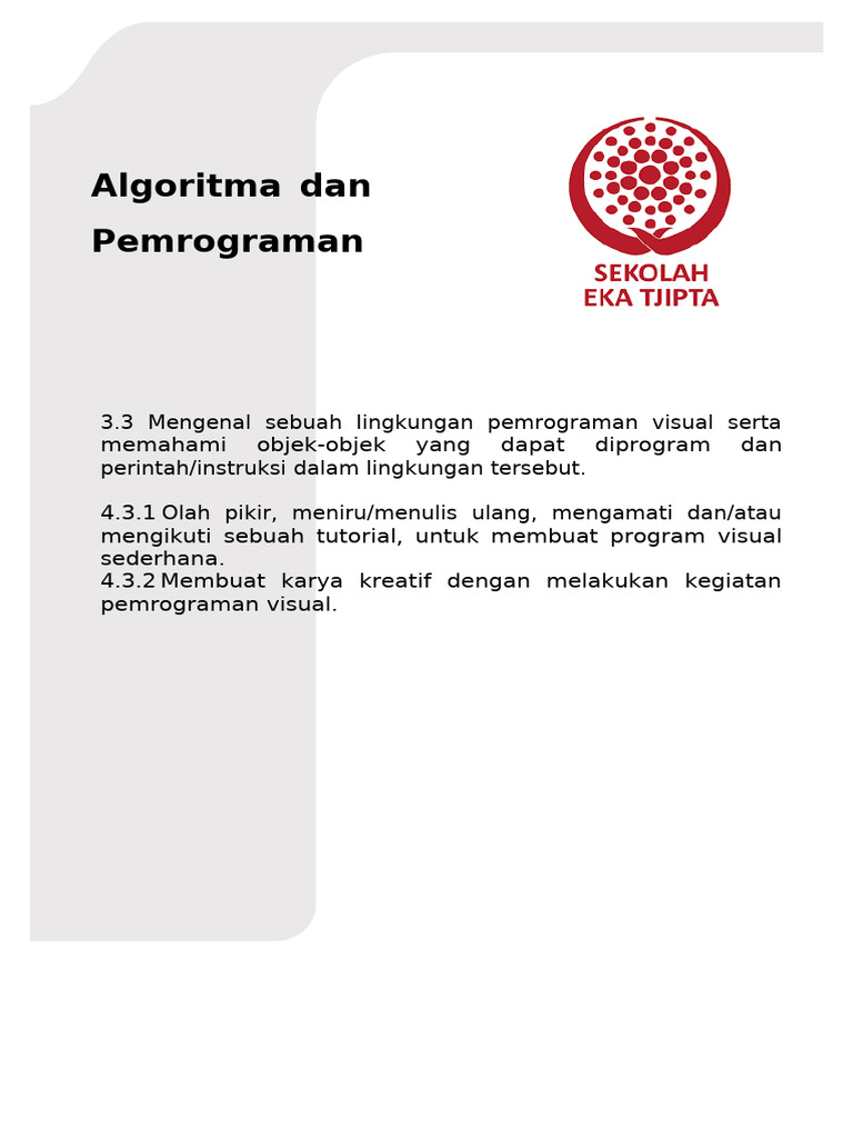 Modul Informatika Kelas 7 Algoritma Dan Pemrograman | PDF