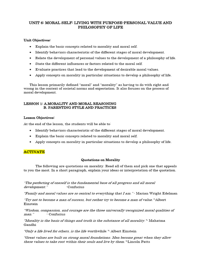 Module 6-Moral Self | PDF