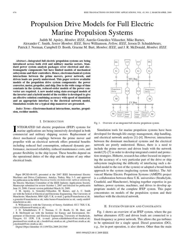 Propulsion Drive Models For Full Electri | PDF