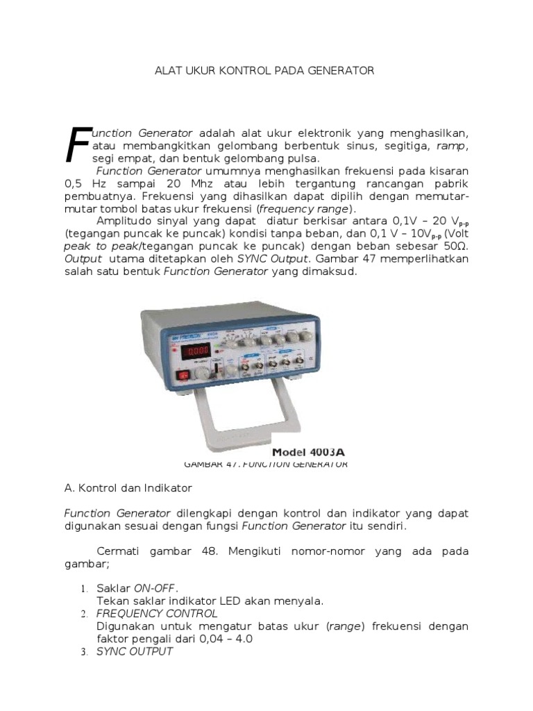 Alat Ukur Kontrol Pada Generator | PDF | Komputer | Teknologi & Rekayasa