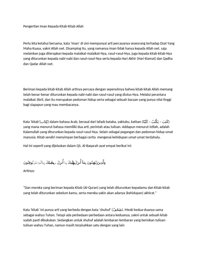 Pengertian Iman KPD Kitab ALLAH-WPS Office | PDF