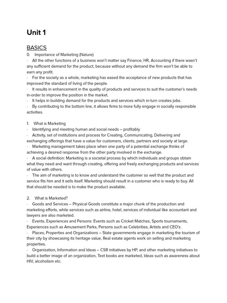 Marketing Management Notes: BMS (CBCS) 2017 | PDF