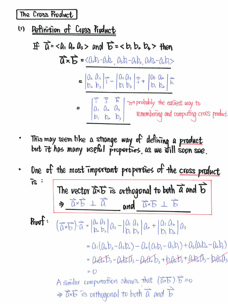 12.4 The Cross Product | PDF