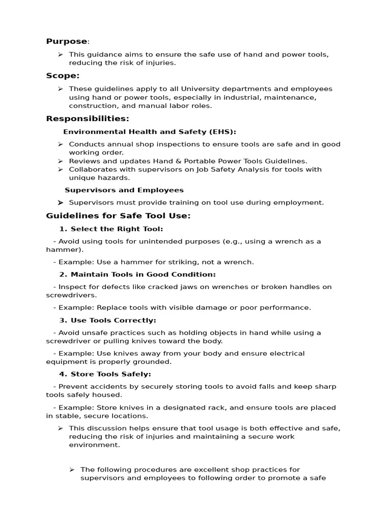 Purpose: Environmental Health and Safety (EHS) | PDF