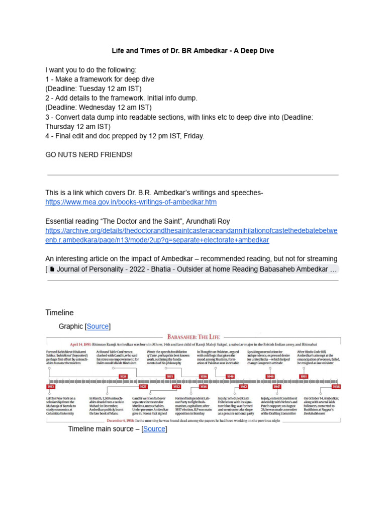 DEEP DIVE DOC - Ambedkar | PDF