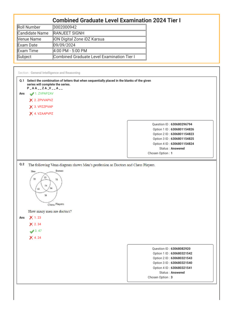 Ranjit answer key | PDF