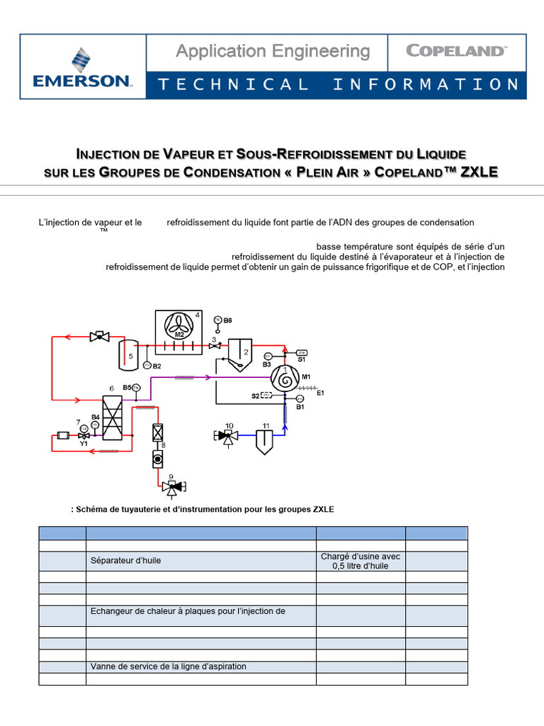 Injection de Vapeur Et Sous Refroidissement Du Liquide Sur Les Groupes ...