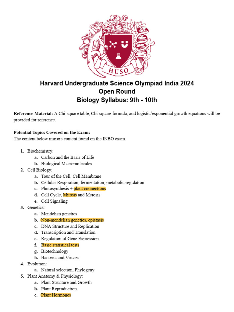 Bio Syllabus | PDF