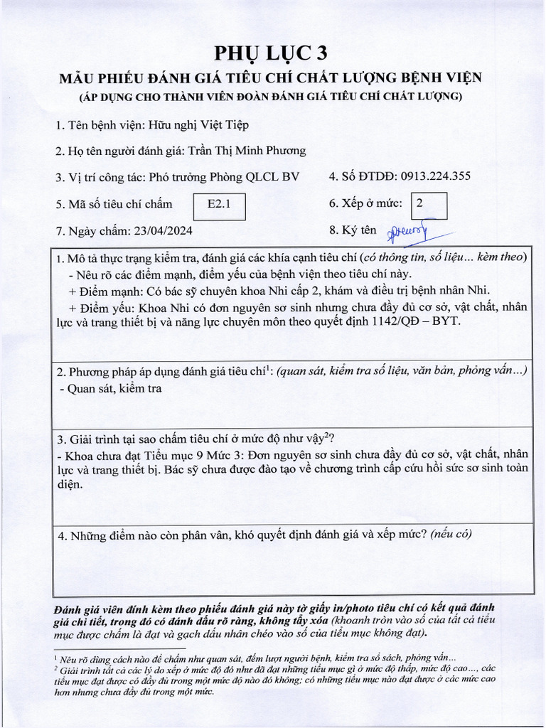 PH L C 3 E2.1 Khoa Nhi M C 2 Quý I - 2024 | PDF