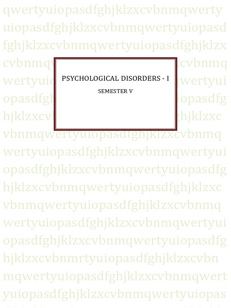 Psychological Disorders | PDF | Mental Disorder | Self-Improvement