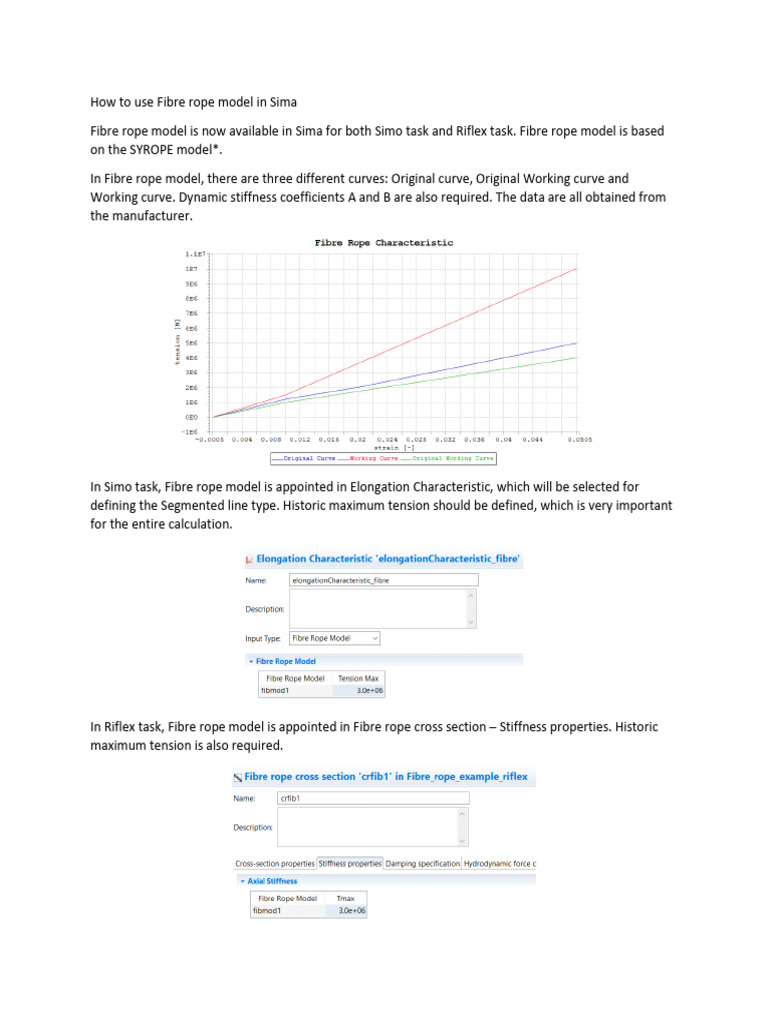 How To Use Fibre Rope Model in Sima | PDF