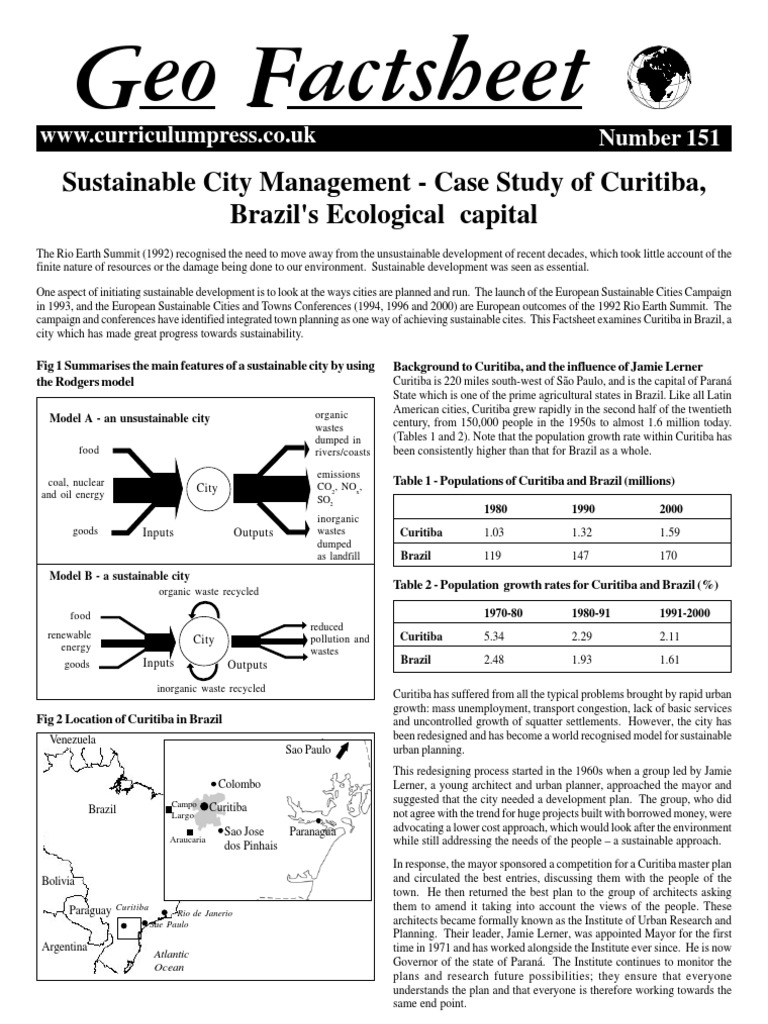 151 Case Study - Curitiba | PDF | Sustainable City | Sustainability
