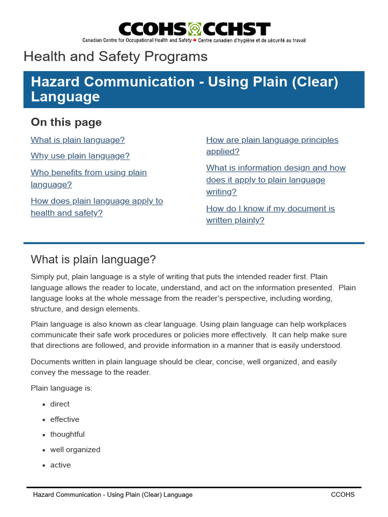 Plain Language | PDF
