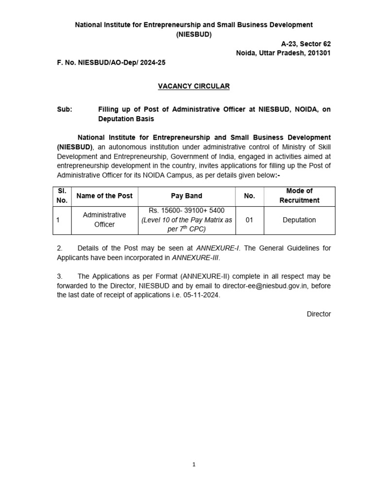 Vacancy Circular Version 4 | PDF