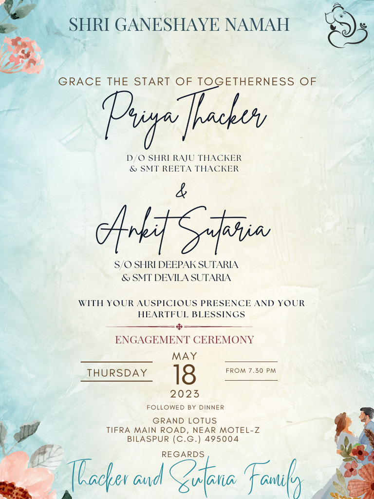 Priya X Ankit Engagement | PDF