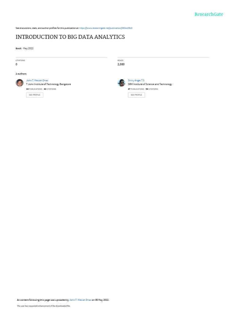 Introductionto Big Data Analytics | PDF | Analytics | Computers