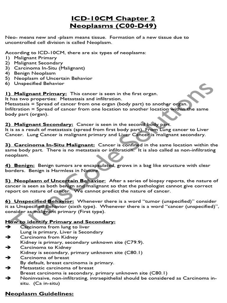 ICD Chapter 2 Notes | PDF
