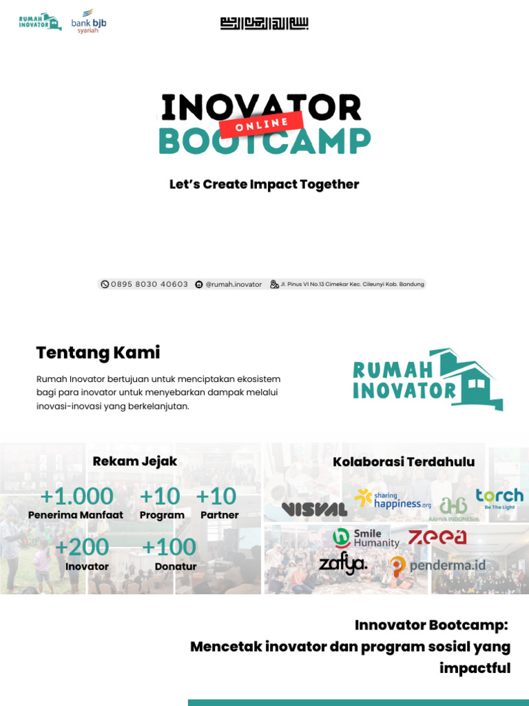 Proposal Penawaran Kerja Sama - BJB Syariah X Innovator Bootcamp #4 | PDF