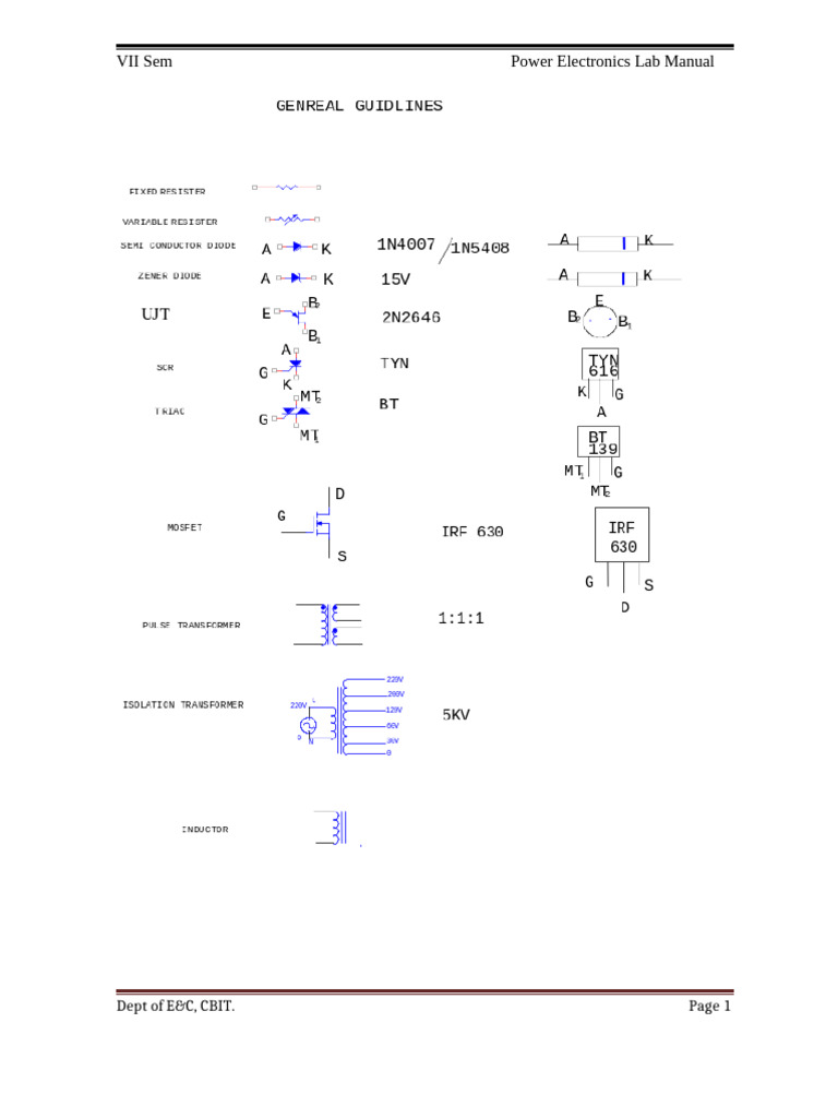 Power Electronics Lab Manual | PDF