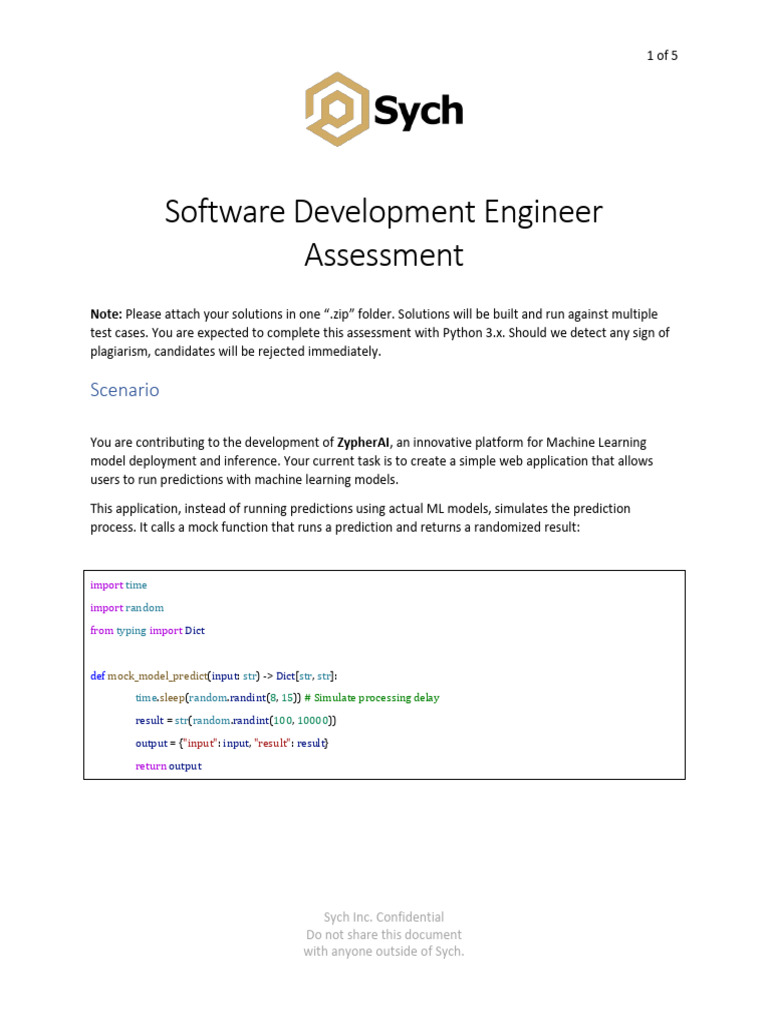 SDE Assessment | PDF
