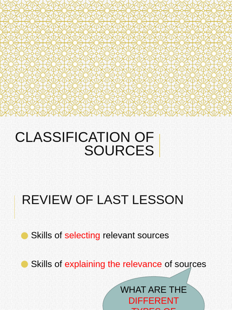 Classification of Sources | PDF