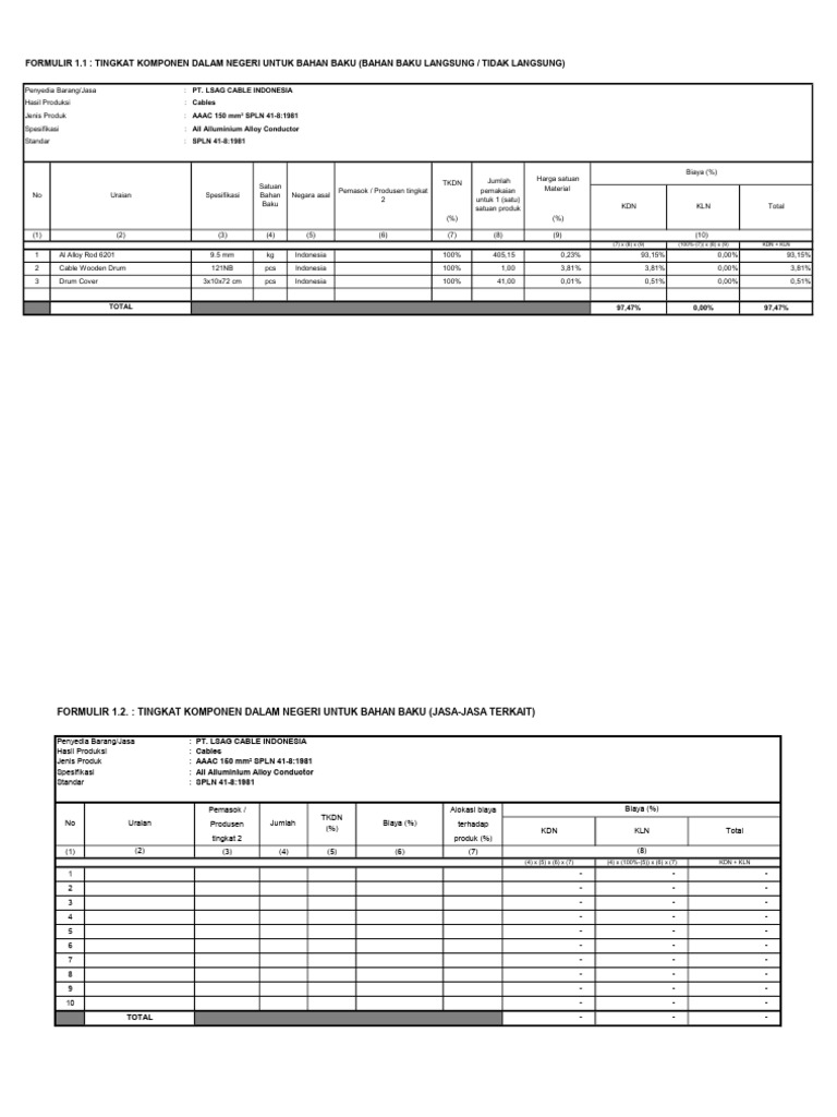 Sa TKDN Aaac 150 | PDF