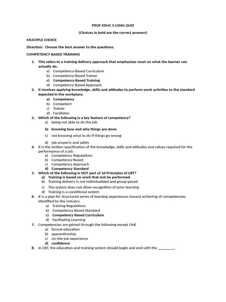 PROF-EDUC-5-LONG-QUIZ | PDF
