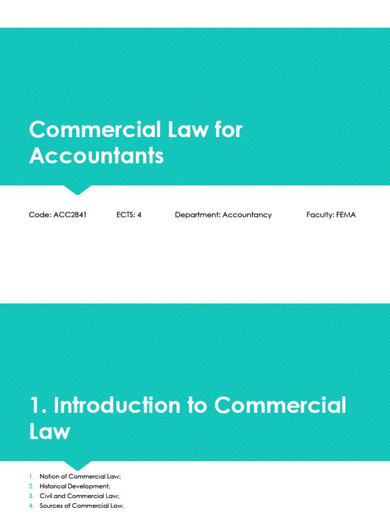 01introduction Sources of Commercial Law | PDF