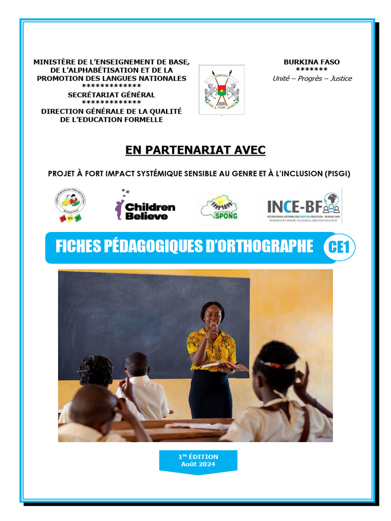 Fiches API Orthographe Ce1 | PDF