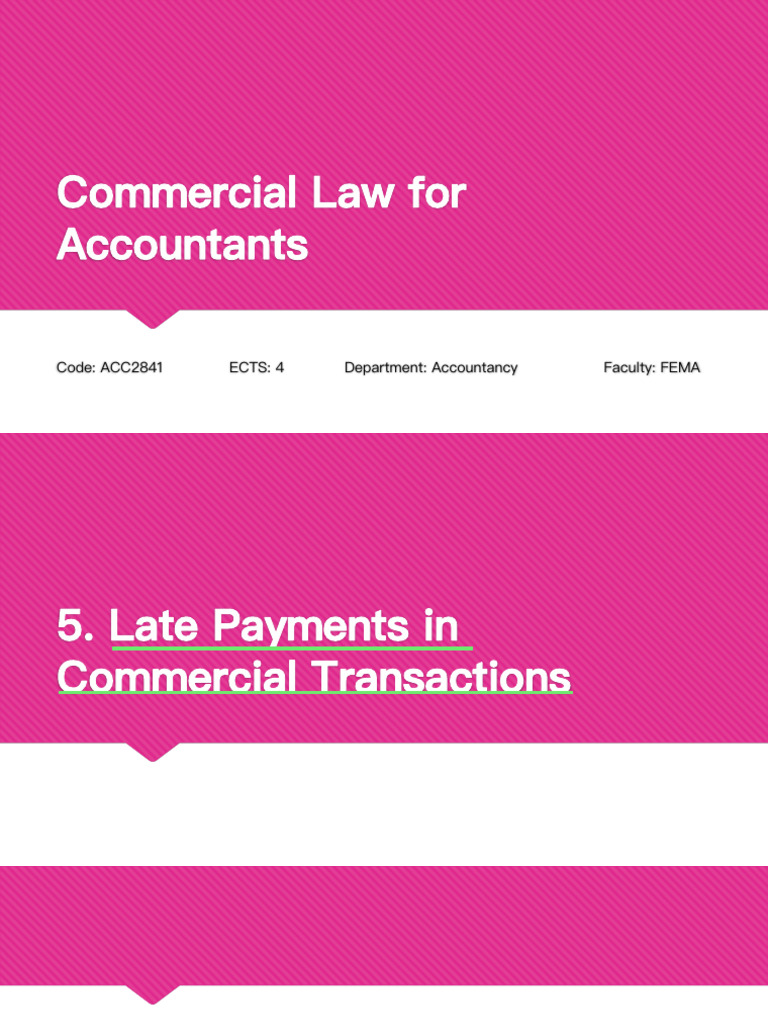 05late Payments in Commercial Transactions - Notes | PDF