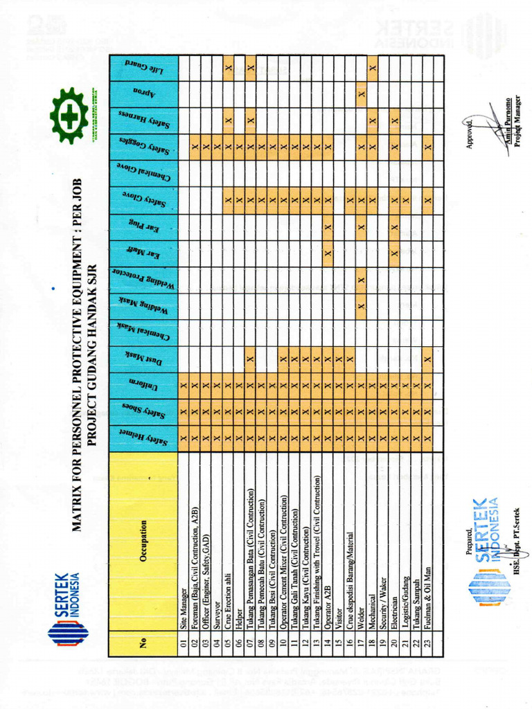 Matrix For PPE | PDF