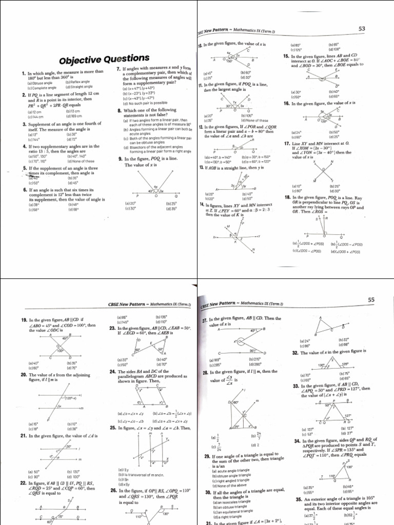 LINES AND ANGLES Class 9 CBSE | PDF