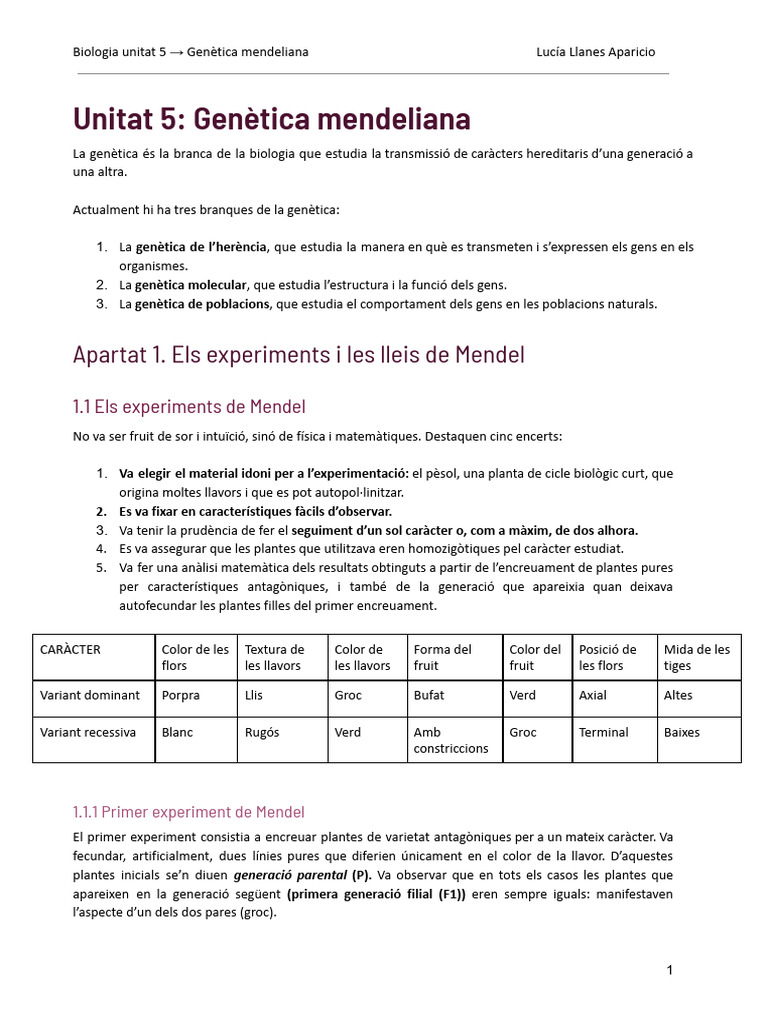 Biologia Unitat 5 | PDF